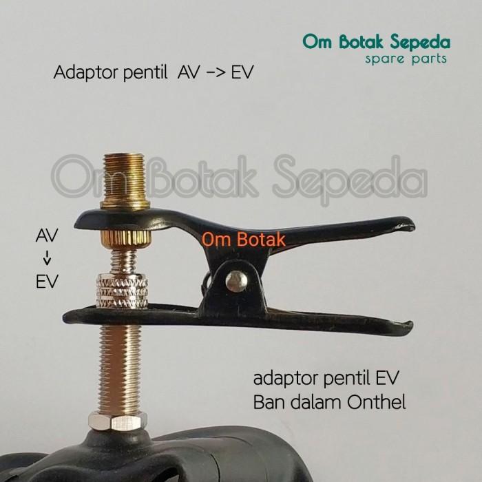 Jual Adaptor Pentil EV pompa Ban dalam Sepeda Onthel AV to EV hitam ...
