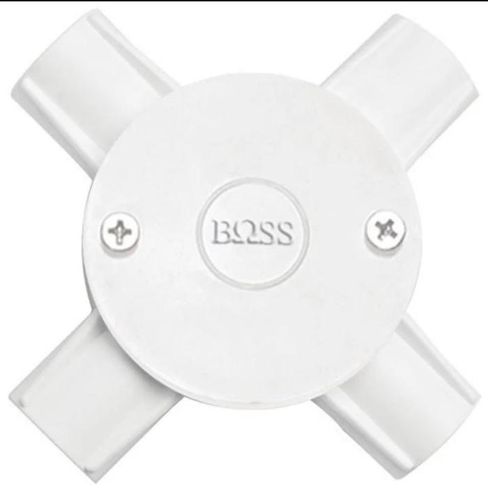 Jual T Duss Cabang 4 20mm Merk Boss/junction box 4 way - PUTIH - Kab ...