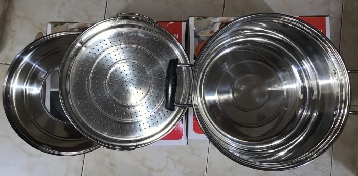 Jual Panci Kukus Panca Guna 28 Cm Stainless Steel + Tutup Kaca Di ...