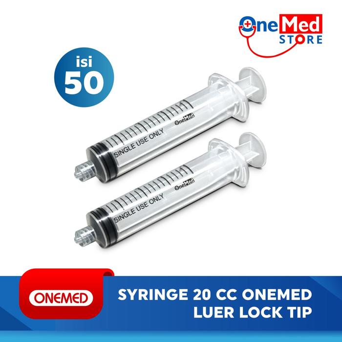 Jual Syringe Alat Injeksi 20cc OneMed box 50pcs Luer Lock - LL ...