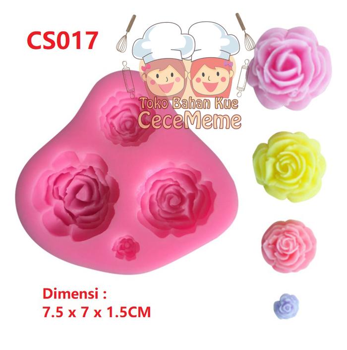 Jual Cetakan Silikon Aneka Bunga 3D Flower Lilin Sabun Mawar Peony ...