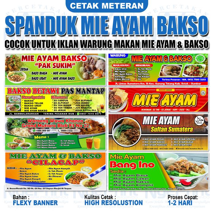 Jual Cetak Banner Jual Bakso / Spanduk Mie Ayam Bakso Custom Desain ...