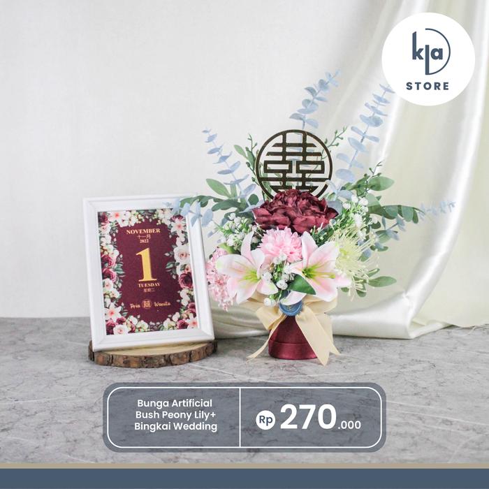 Jual Paket Bunga Artificial Bush Peony Lily + Bingkai Wedding - Kota ...