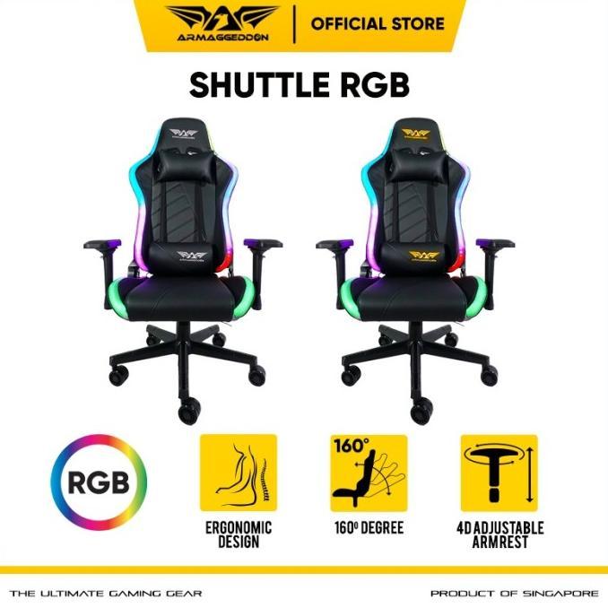 Jual KURSI GAMING KURSI GAMING CHAIR ARMAGGEDDON SHUTTLE RGB PREMIUM PU ...