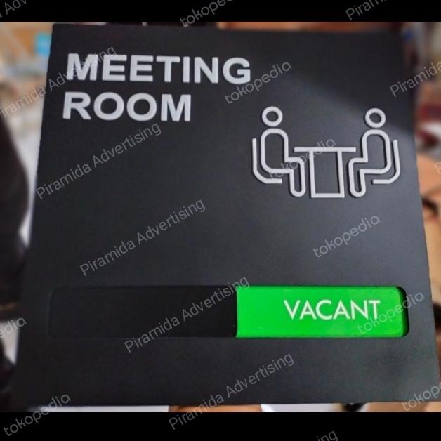 Jual 30x30 meeting room sign slide door tempel pintu ruang nama tanda ...