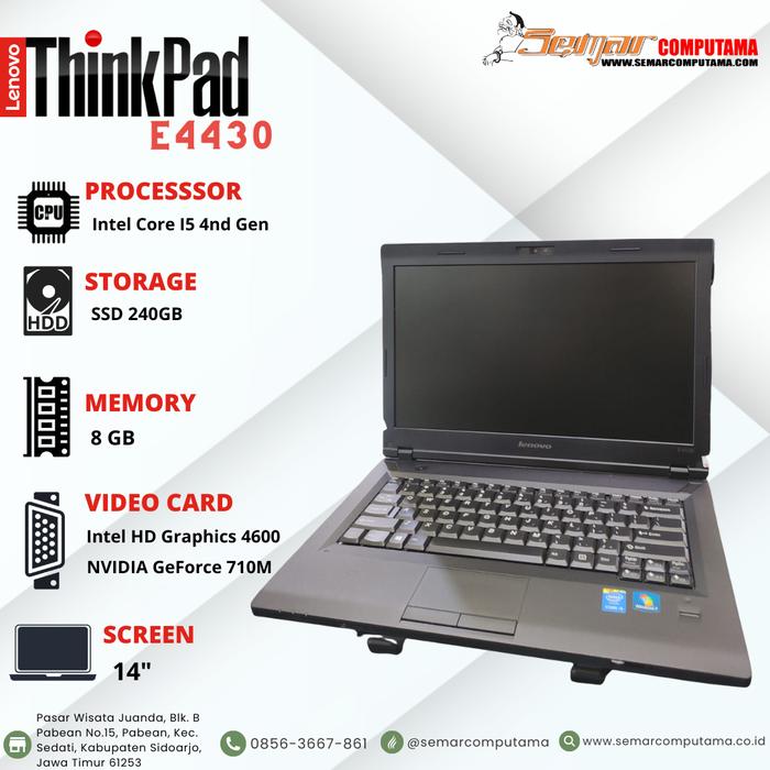 Jual Laptop Lenovo E4430 Core i5 SSD 240GB RAM 8GB Dobel VGA NVIDIA - Kab. Sidoarjo - SEMAR ...