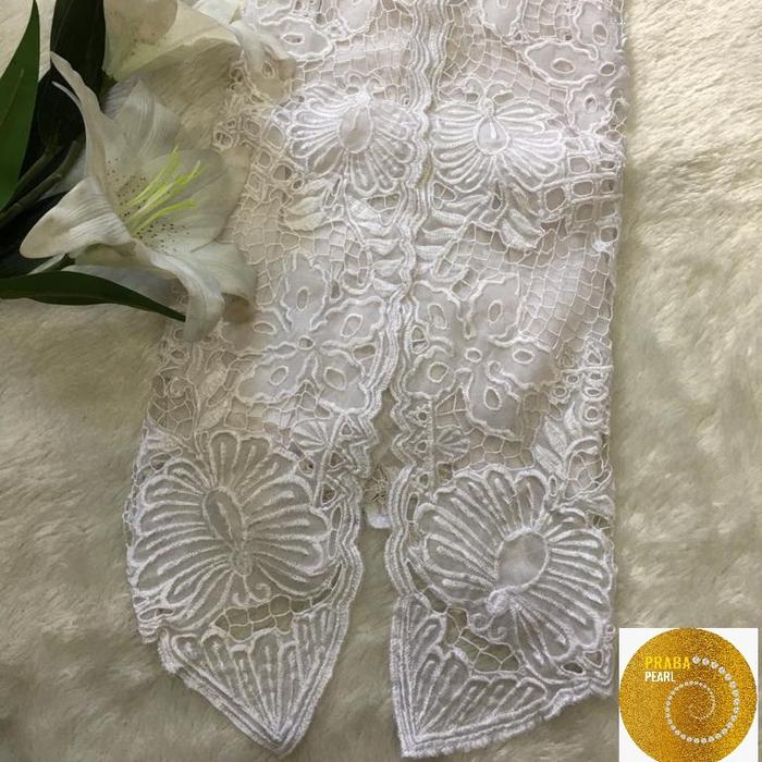 Jual Kain kebaya bordir sifon d katun krawang putih spesial - Kota ...