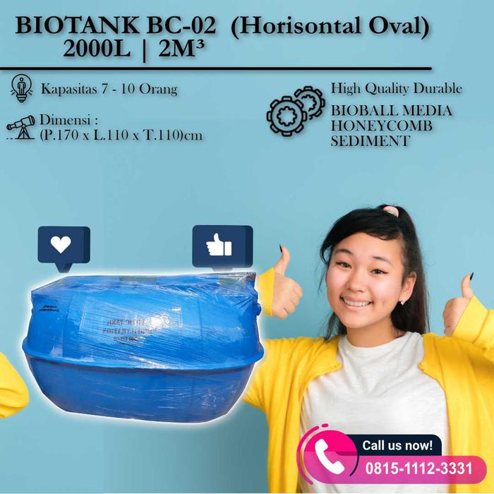 Jual TANGKI FIBERGLASS TIPE HORIZONTAL OVAL 2.000 LITER 2M3 - Kab ...