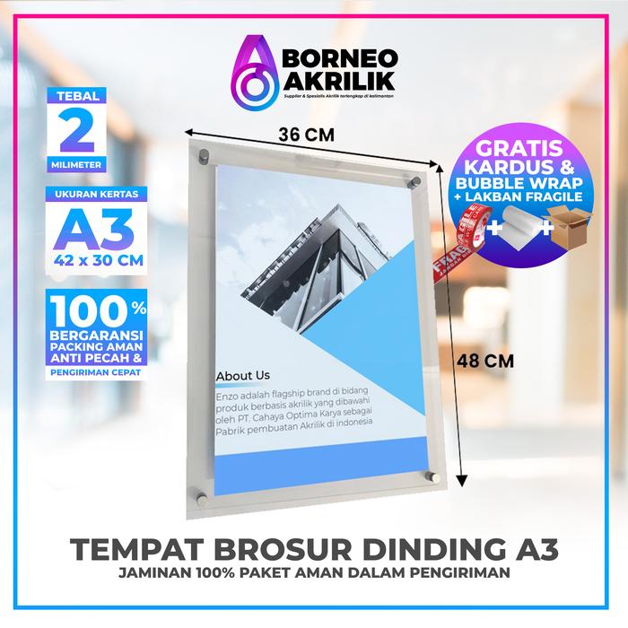 Jual Frame Poster Akrilik A3 Tempat Brosur Akrilik Borneo Akrilik ...
