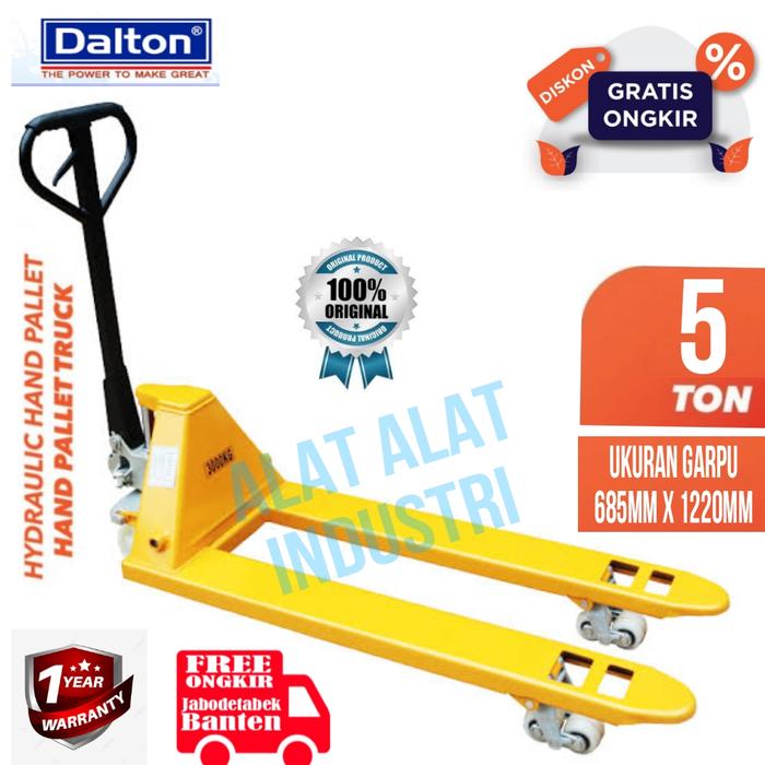 Jual Hydraulic Hand Pallet Truck Trolley 5ton / 5000kg DALTON TERMURAH ...