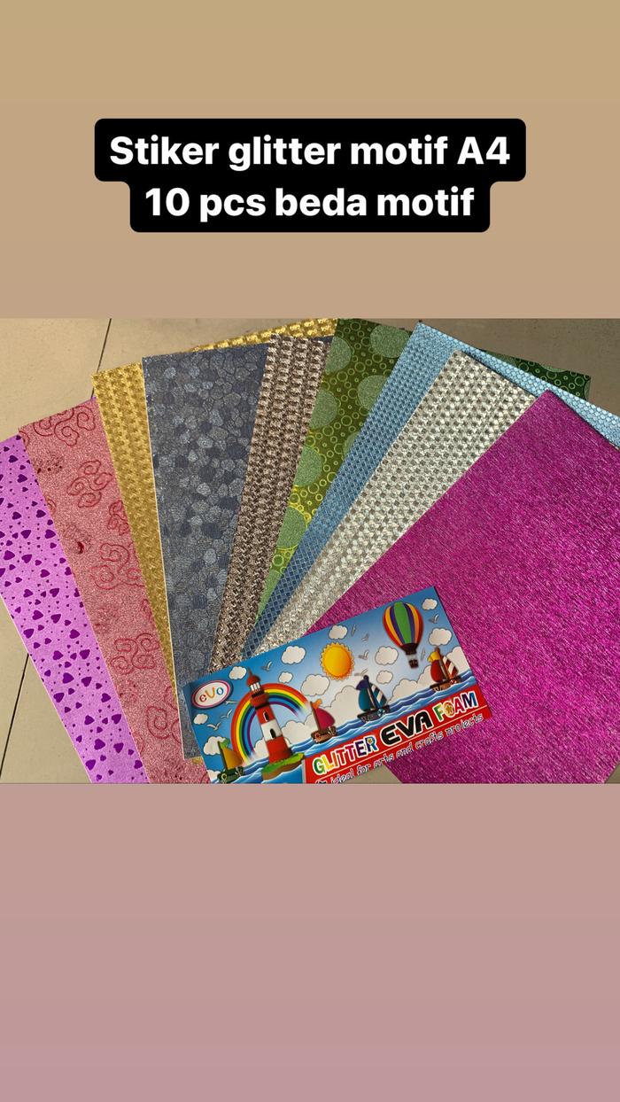 Jual sticker glitter isi 10 lembar corak motif a4 - Kota Bandung ...