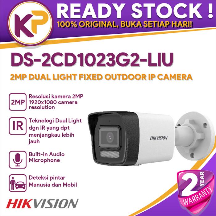 Jual HIKVISION DS-2CD1023G2-LIU 2MP SMART DUAL LIGHT FIXED BULLET ...