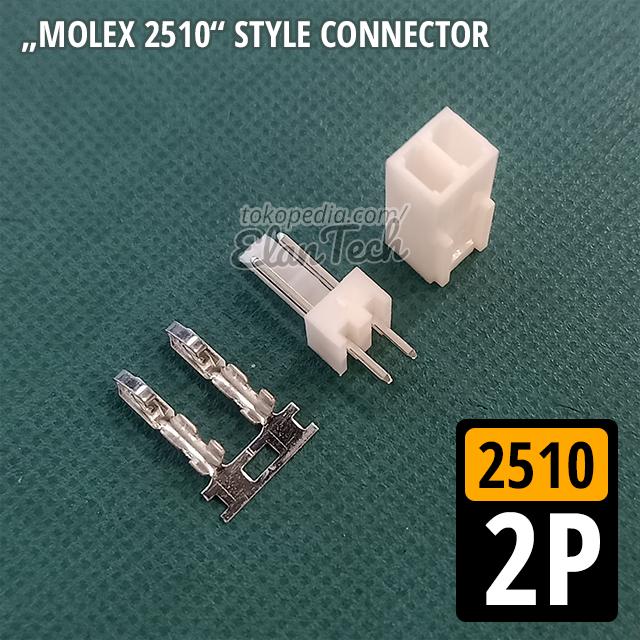 Jual Konektor 2510 2P Male Female Set 2.54mm Clone Molex Molek ElanTech - Jakarta Pusat ...