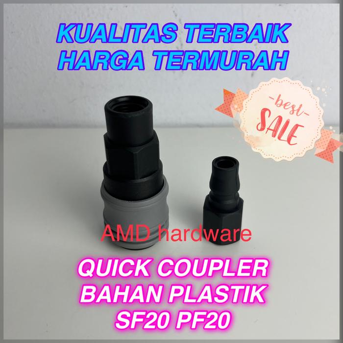 Jual QUICK COUPLER ANGIN PLASTIK SF20 PF20 MALE FEMALE CONNECTOR ...