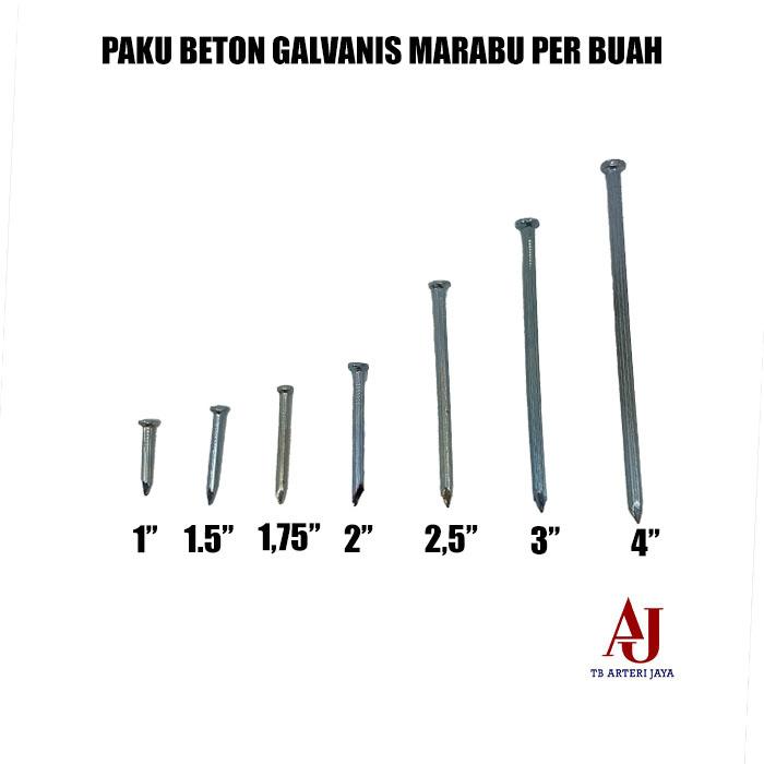 Jual Paku Beton Galvanis Putih 4” Inch Atau 10 cm DIjual Per Buah ...