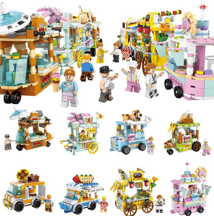 Jual Mainan Lego Block Stand Makanan, Mini Food Stand And Shop Cart ...