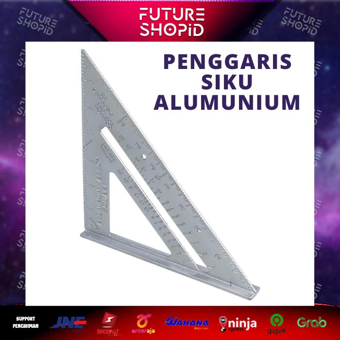 Jual Penggaris Siku Mistar Triangle Ruler Aluminium Segitiga Bahan Besi ...