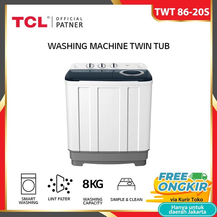Jual TCL Mesin Cuci 8KG Smart Twin Tub TWT 86 20S Washing Machine 8 Kg - Jakarta Pusat - TCL ...