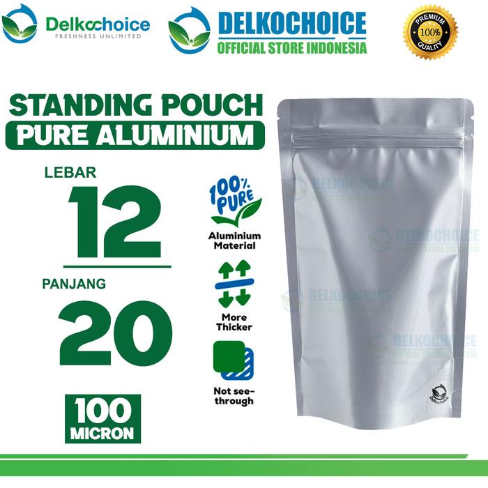 Jual Standing Pouch PURE ALUMUNIUM FOIL Kemasan Ziplock Delkochoice ...