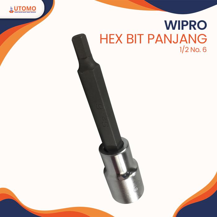 Jual Mata Sok L 6 mm Panjang - Hex Bit Socket Long 1/2" WIPRO 6x100 mm ...