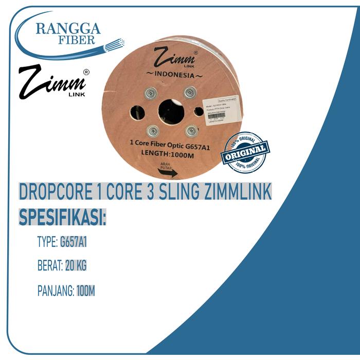Jual KABEL FO DROPCORE 1 CORE 3 SLING ZIMMLINK PER ROLL 1000M ROUND ...