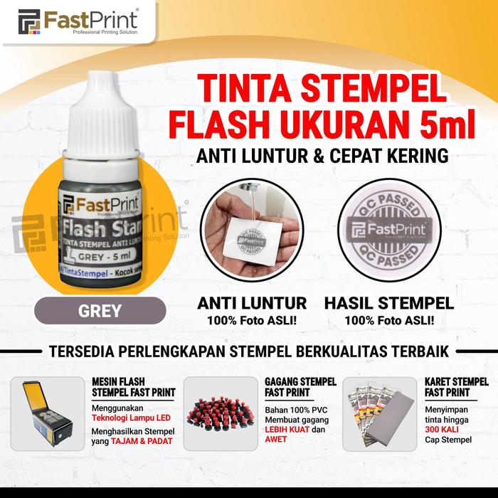 Jual Fast Print Tinta Stempel Flash Stamp Ink Anti Luntur 5ML - Cokelat ...