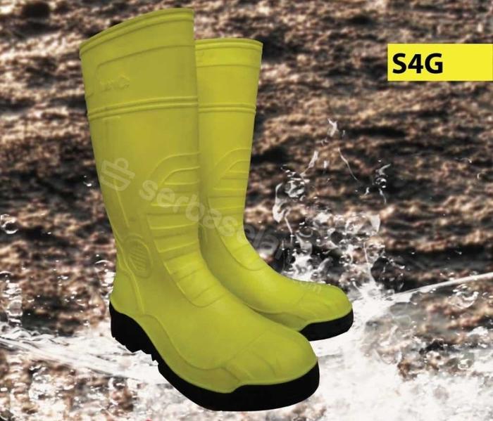 Jual Sepatu Safety Inservice S4 PVC Boot Safety Black Yellow - 39 ...