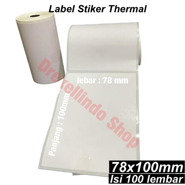 Jual Kertas Thermal STIKER LABEL 78mm X 100mm Isi 100 Lembar - Kota ...