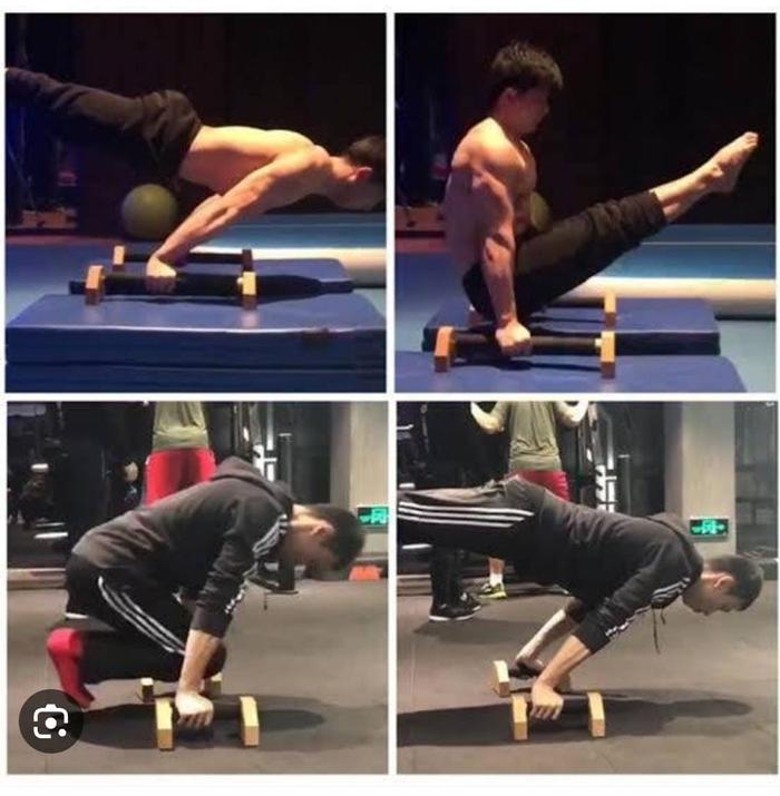 Jual push up bar/Parallettes Wooden for Push up/Handstand/Planche bar ...