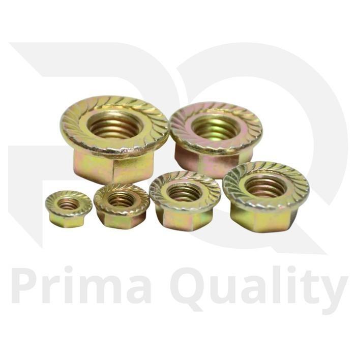 Jual Flange Nut M16 Kuning / Mur Flange M16 Besi Kuning Drat Kasar ...