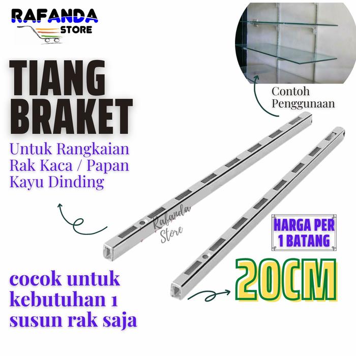 Jual Rel tiang braket 20cm bracket rak dinding rangkaian ambalan kayu ...