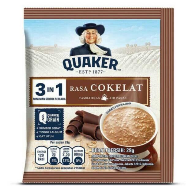 Jual Quaker Oatmeal 3in1 Rasa Cokelat Sachet 29gr - Jakarta Utara ...