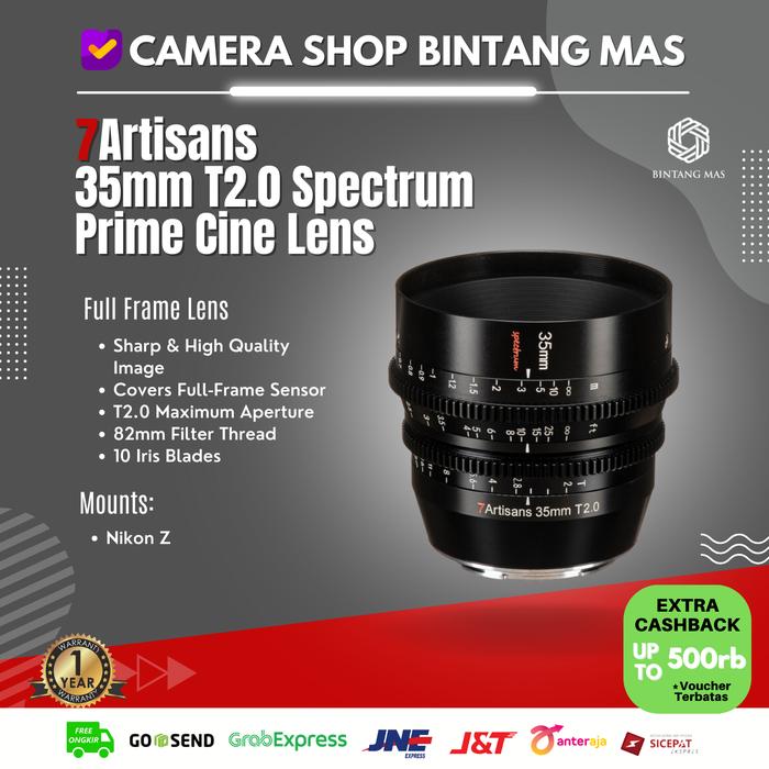 Jual 7artisans 35mm T2.0 Spectrum Prime Cine Lens Full Frame Sensor Di ...