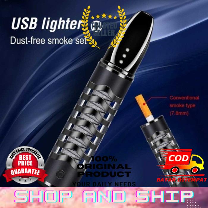 Jual Asbak rokok portable dan korek api elektrik Stick holder rokok ...