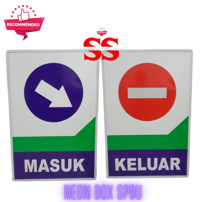 Jual Rambu In Out Petunjuk Keluar Masuk Spbu Pertamina Ukuran 90x60 ...