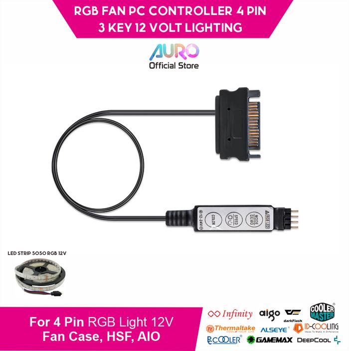 Jual Controller RGB PC Fan LED Strip 12 Volt 4 Pin Molex Kontroler ...