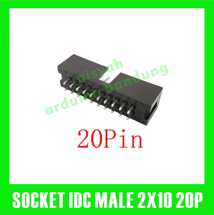 Jual Socket Straight IDC 2X10 pin Box header connector 20p 2.54mm Soket ...