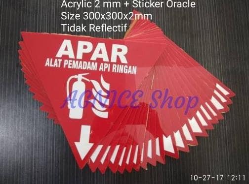 Jual XYZ Rambu Segitiga Alat Pemadam Api APAR Acrylic 2mm Sticker ...