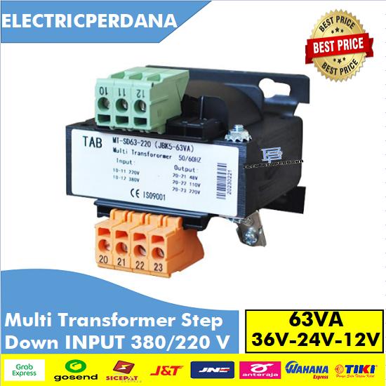 Jual Trafo Step Down 63VA 36V-24V-12V - Multi Transformer Step Down ...