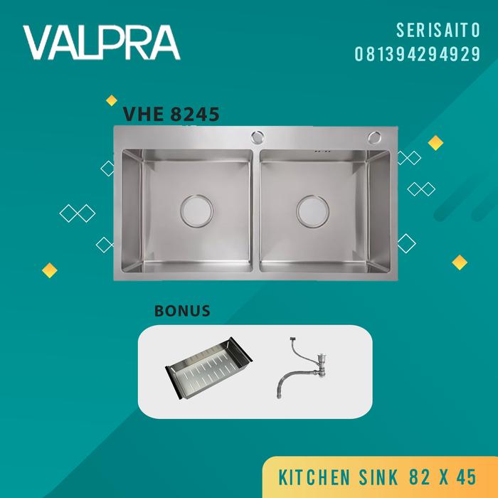 Jual Kitchen Sink Valpra 82x45 Cm / Bak Cuci Piring Stainless Double ...