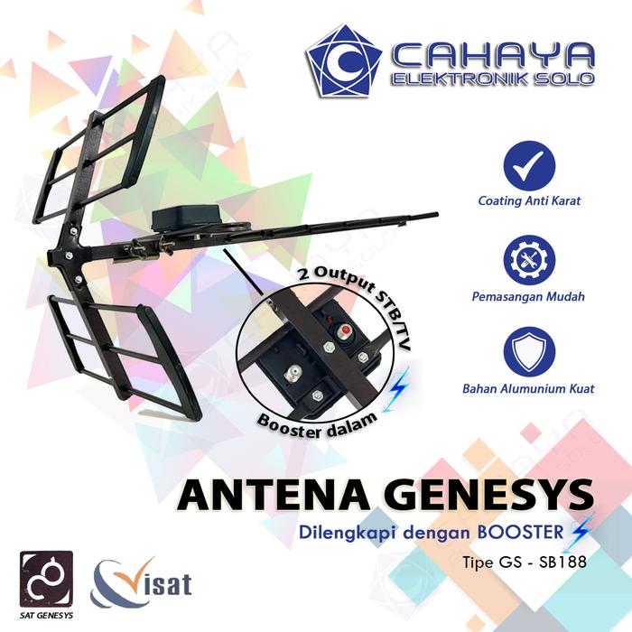 Promo Antena Uhf Outdoor Digital Visat Booster Tv Dual 2 Output Aso Stb ...