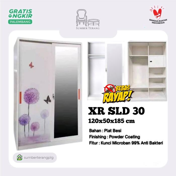 Jual Lemari Pakaian Plat Besi 2 pintu Sliding Lemari Baju Plat XR SLD 30 - Kota Palembang ...