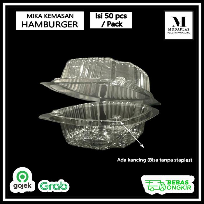 Jual Mika Burger / Kotak Plastik Mika Hamburger isi 50 pcs - Jakarta ...