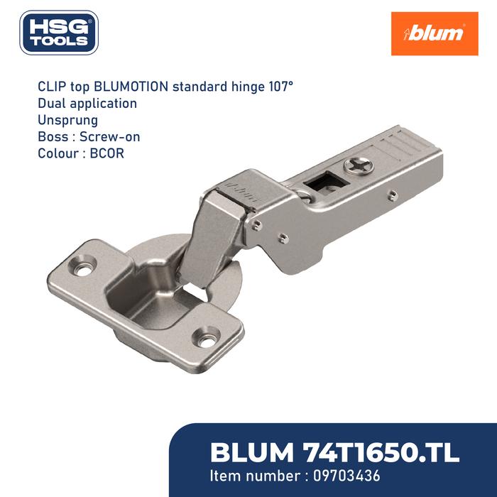 Jual BLUM ENGSEL SENDOK 74T1650 CLIP TOP STANDAR HINGE 107° DUAL ...