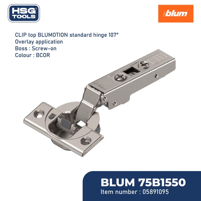 Jual BLUM ENGSEL SENDOK 75B1550 CLIP TOP BLUMOTION HINGE 107° OVERLAY ...