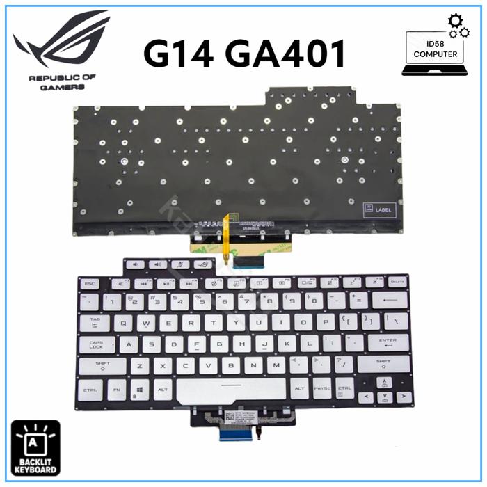Jual ASUS KEYBOARD ROG ZEPHYRUS G14 G401I GA401 SERIES SILVER BACKLIGHT ...