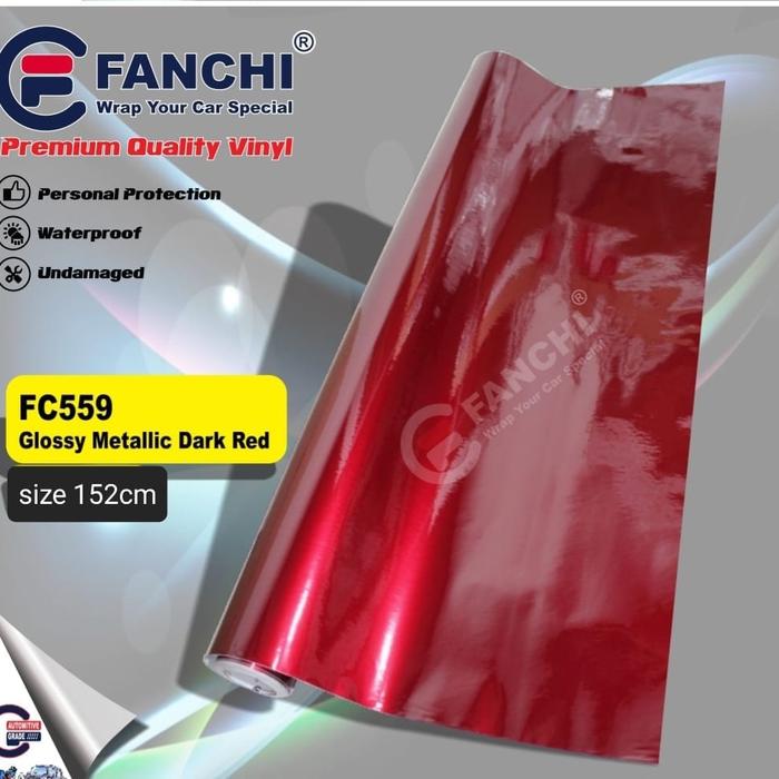 Jual 152cm Sticker FANCHI FC559 Glossy Metallic Candy Dark Red 152cm /m ...