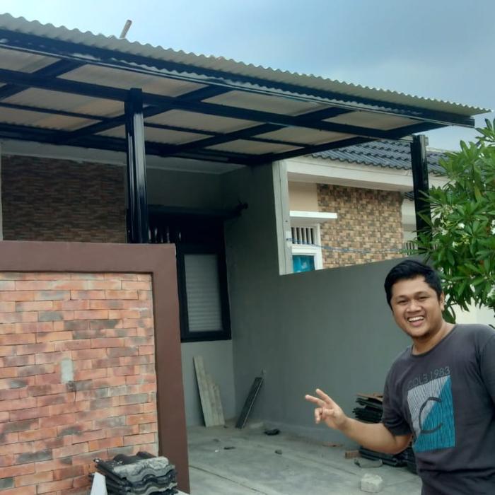 Jual kanopi baja ringan atap alderon single+cat hitam - Kota Bekasi ...