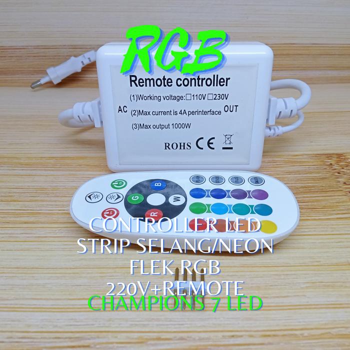 Jual RGB Controller + Remote AC 220v Neon Flek/LED Strip Selang - Kota ...