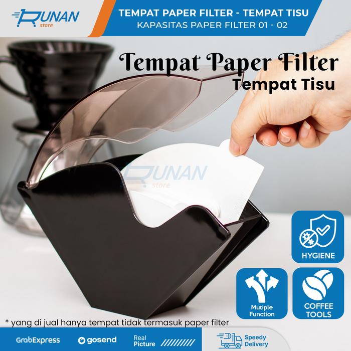 Jual Tempat Paper Filter Kopi V60 Flat Bottom - Kotak Tissue Serbet ...